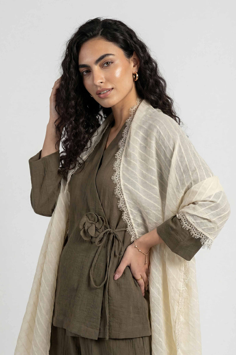 Beige Women Scarf-447882118 – nishatlinen